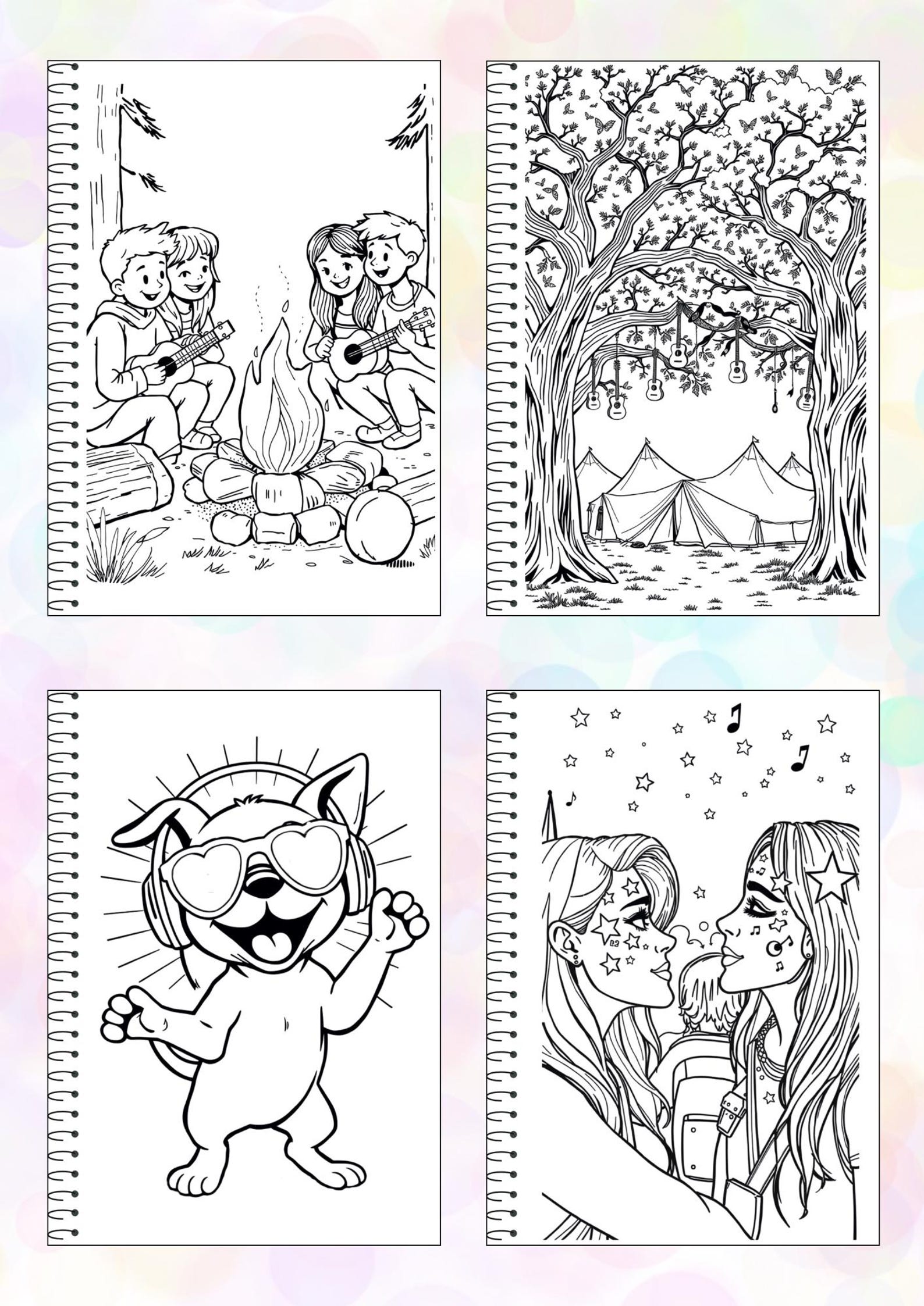 Festival Vibes Coloring Pages: Music & Lifestyle (PDF Download, 10 ...