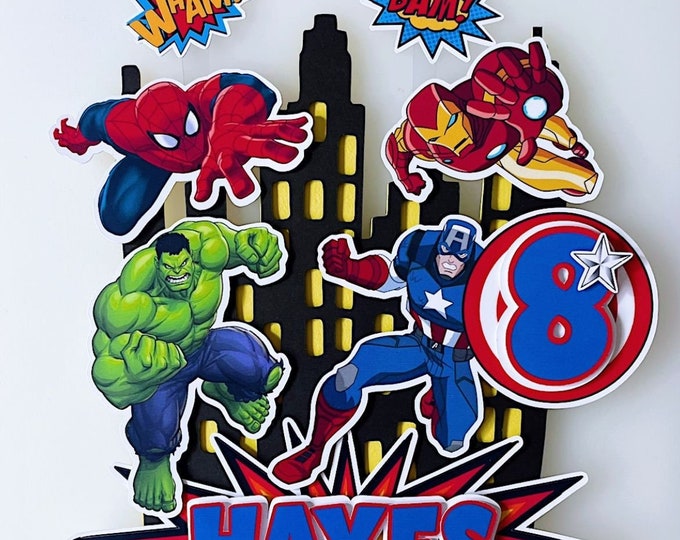 Superhero Cake Topper/superhero Party Cake Topper/superhero - Etsy