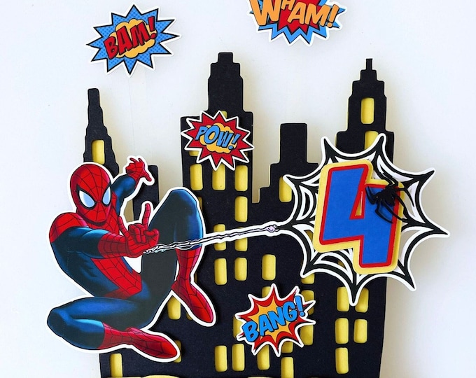 Spider Man Cake Topper /any Name, Any Age. - Etsy