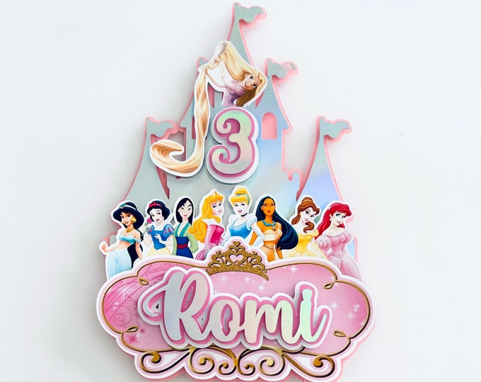 Custom Princess Cake Topper, Princess Cake Topper, Personalized ...