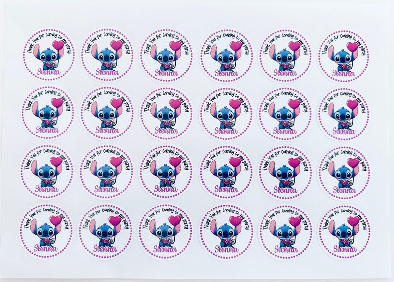 Personalised Stitch Stickers / 24 Units / Ready to Use. - Etsy