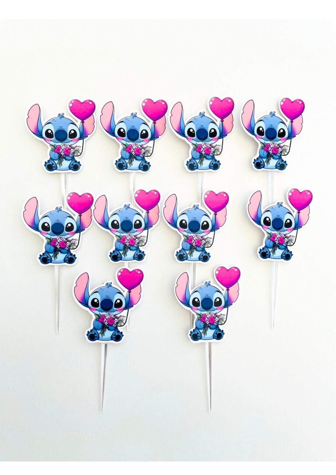 Stitch Cupcake Toppers / 10, 15 or 20 Units. - Etsy
