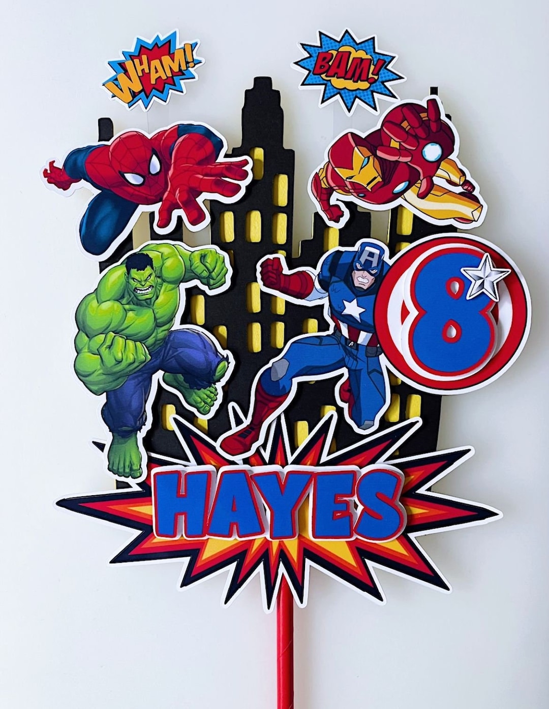 Superhero Cake Topper / Any Name / Any Age. - Etsy
