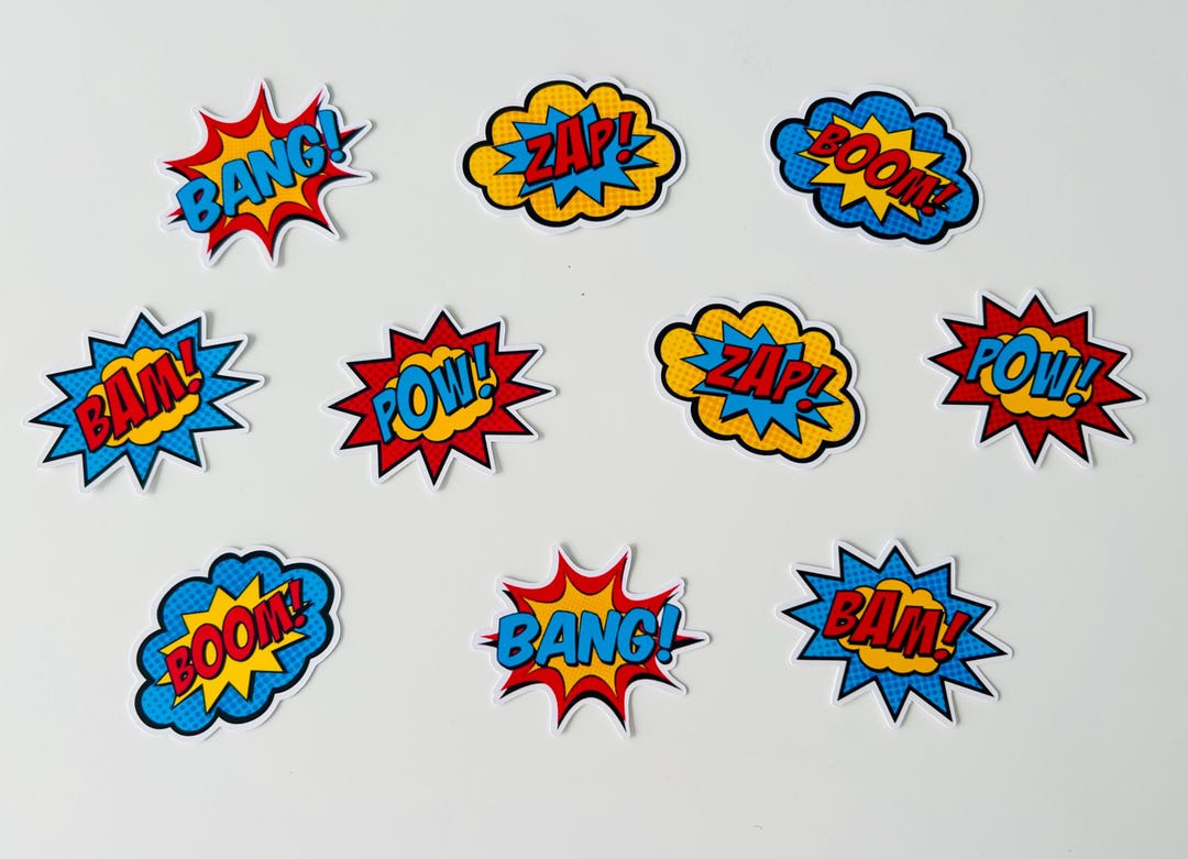 Superhero Comic Words - Etsy