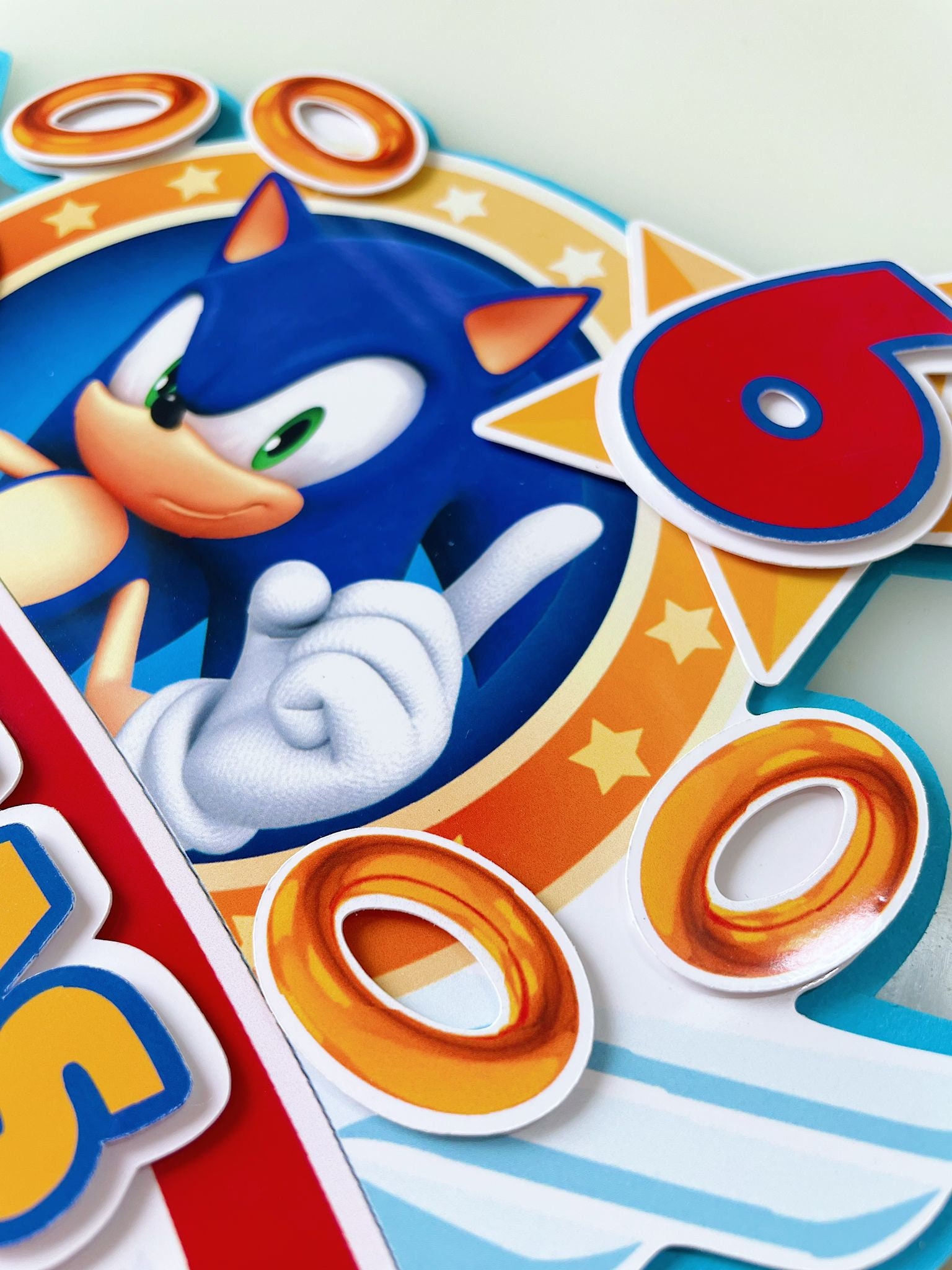 Sonic Cake Topper / Any Name / Any Age. - Etsy
