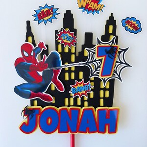 Spider Man Cake Topper /any Name, Any Age. - Etsy