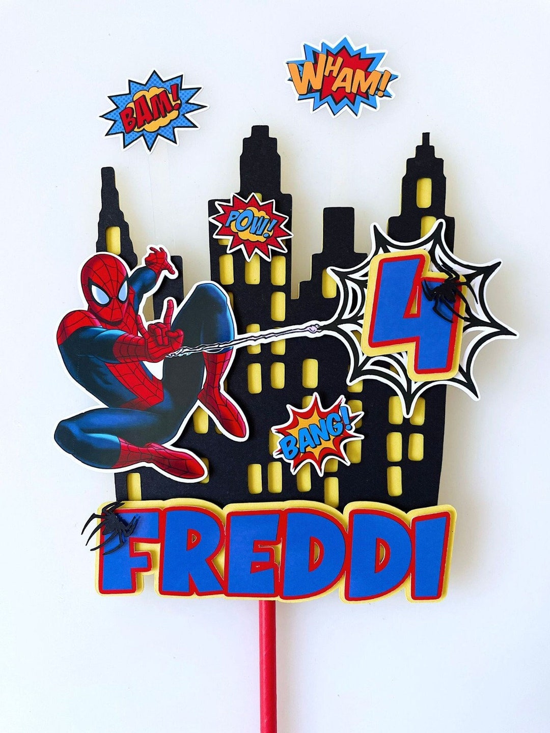 Spider Man Cake Topper /any Name, Any Age. - Etsy