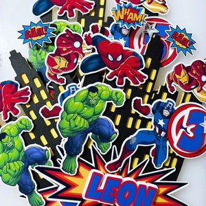 Superhero Cake Topper / Any Name / Any Age. - Etsy