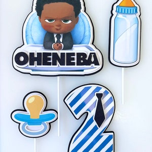 Boss Baby Cake Topper / Light or Black Skin / 4 Pieces. - Etsy