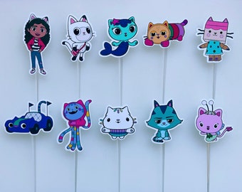 Gabby's Dollhouse Themed Cupcake Toppers Gabby Cupcake Toppers Cakey ...