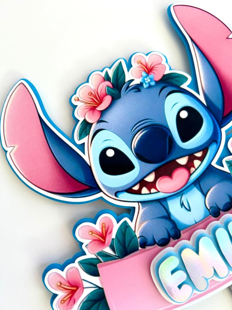 Stitch Cake Topper / Any Name. - Etsy
