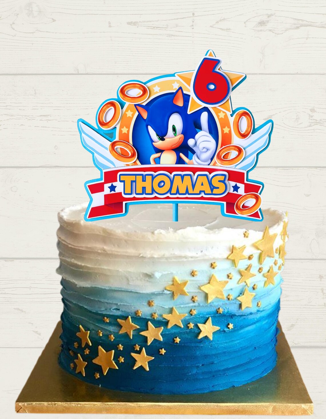 Sonic Cake Topper / Any Name / Any Age. - Etsy