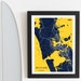 Surf Map of Auckland New Zealand Surf Spots Gift for Surfers Wall Decor ...