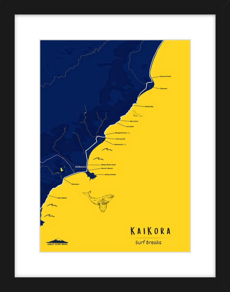 Kaikora Surf Map New Zealand SVG, PNG, JPG and Pdf Download - Etsy ...