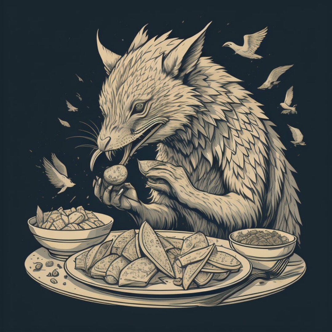 Snackin' Cryptid - Square Vinyl Sticker - Etsy