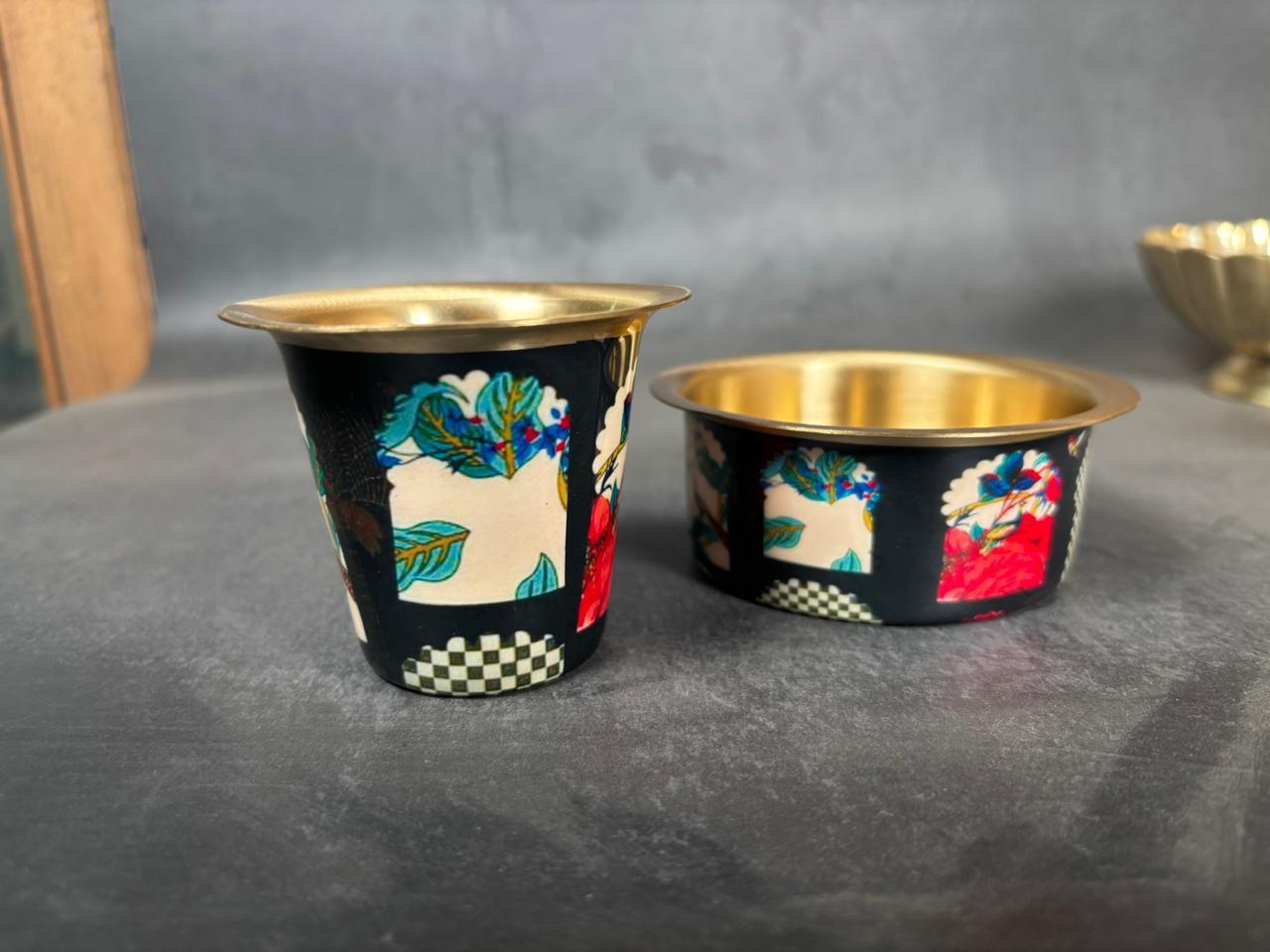 Handcrafted Brass Coffee Davara Set, South Indian Filter Coffee Cups - Etsy