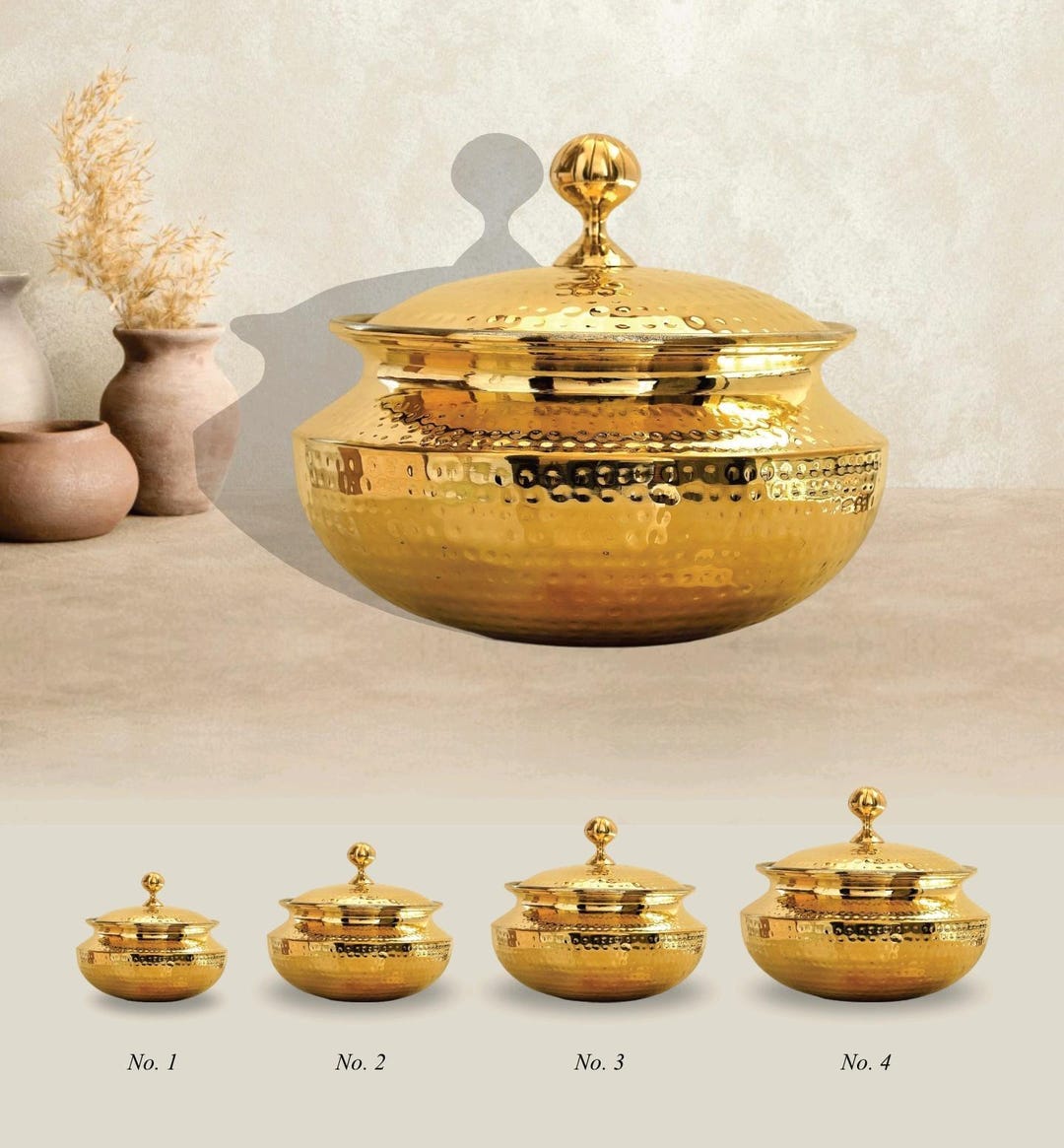 Hammered Brass Handi With Lid – Traditional Indian Cookware - Etsy