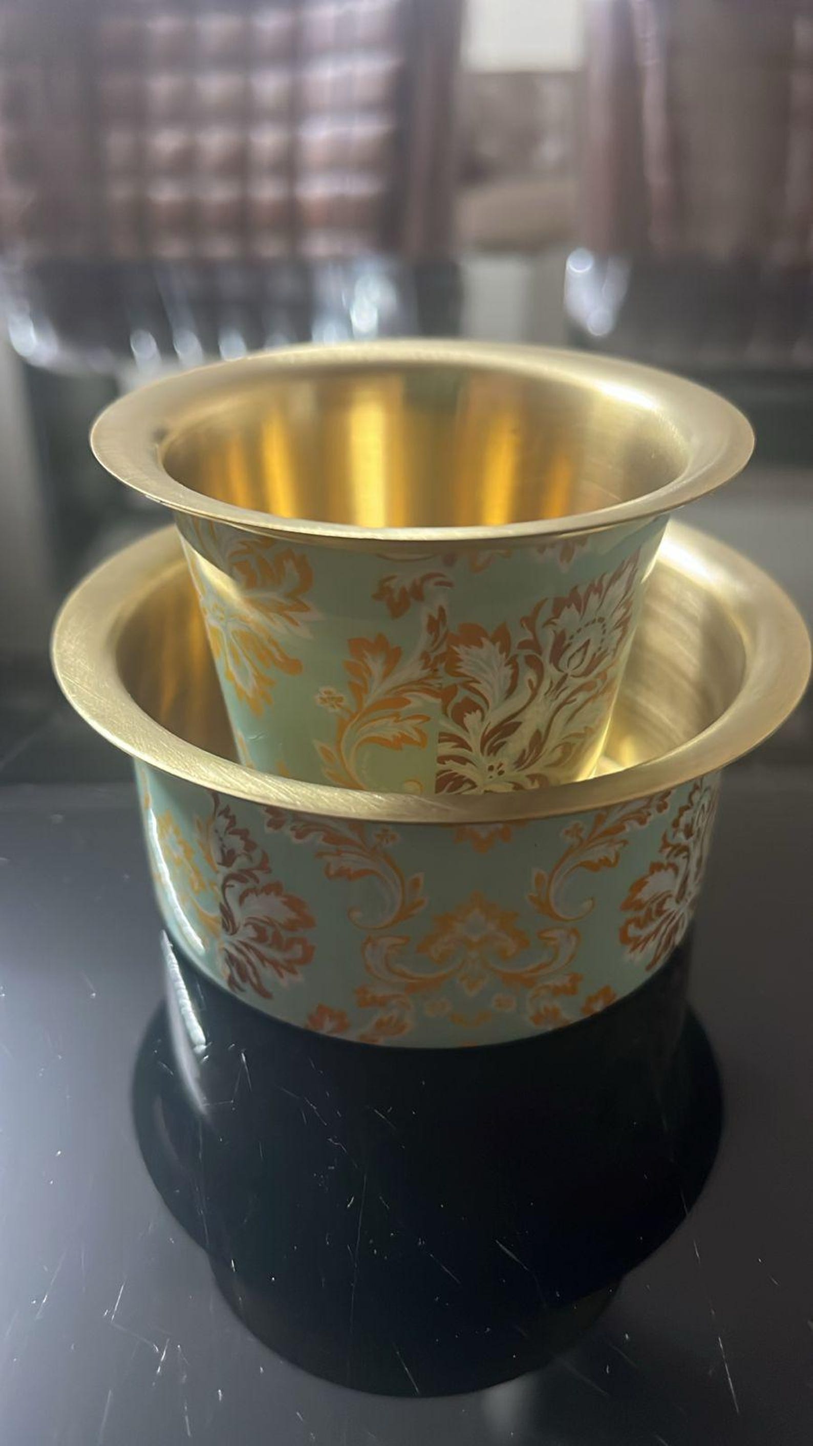 Handcrafted Brass Coffee Davara Set, South Indian Filter Coffee Cups - Etsy