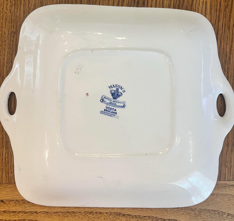 Vintage Mason's Patent Ironstone "vista" Blue, Square Serving Plate - Etsy