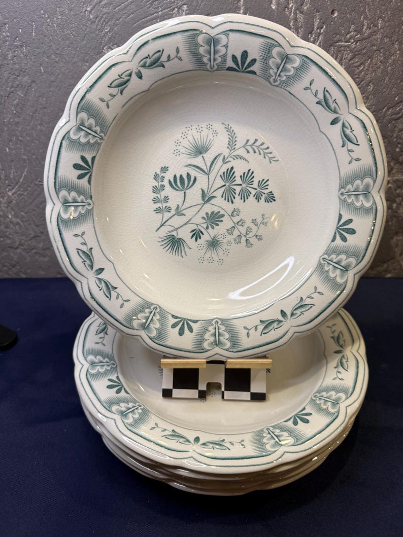 Vintage Swedish Set of 6 Green Soup Plates Bowl by Gefle 24 Cm / 9.45 ...