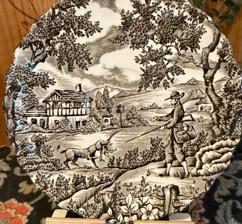 Vintage Myott "the Hunter" Plate: Brown Transferware English Ironstone ...
