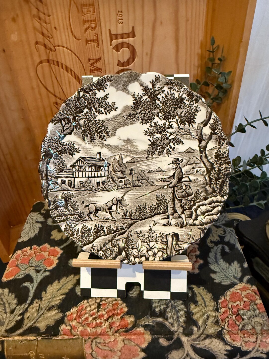 Vintage Myott "the Hunter" Plate: Brown Transferware English Ironstone ...
