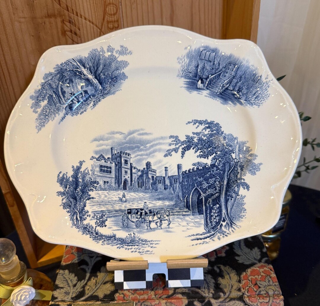 Johnson Bros. Haddon Hall Plate – Blue & White Transferware – Vintage ...