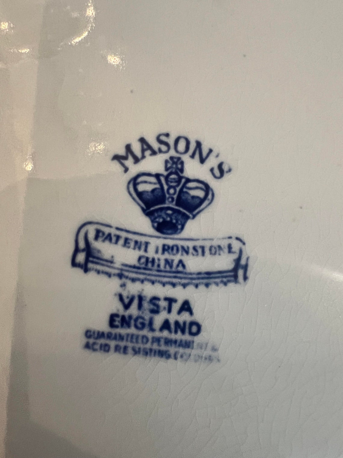 Vintage Mason's Patent Ironstone "vista" Blue, Square Serving Plate - Etsy