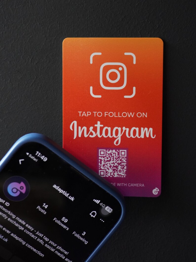 Adapt ID Digital Contactless Social Media Card NFC & QR - Etsy