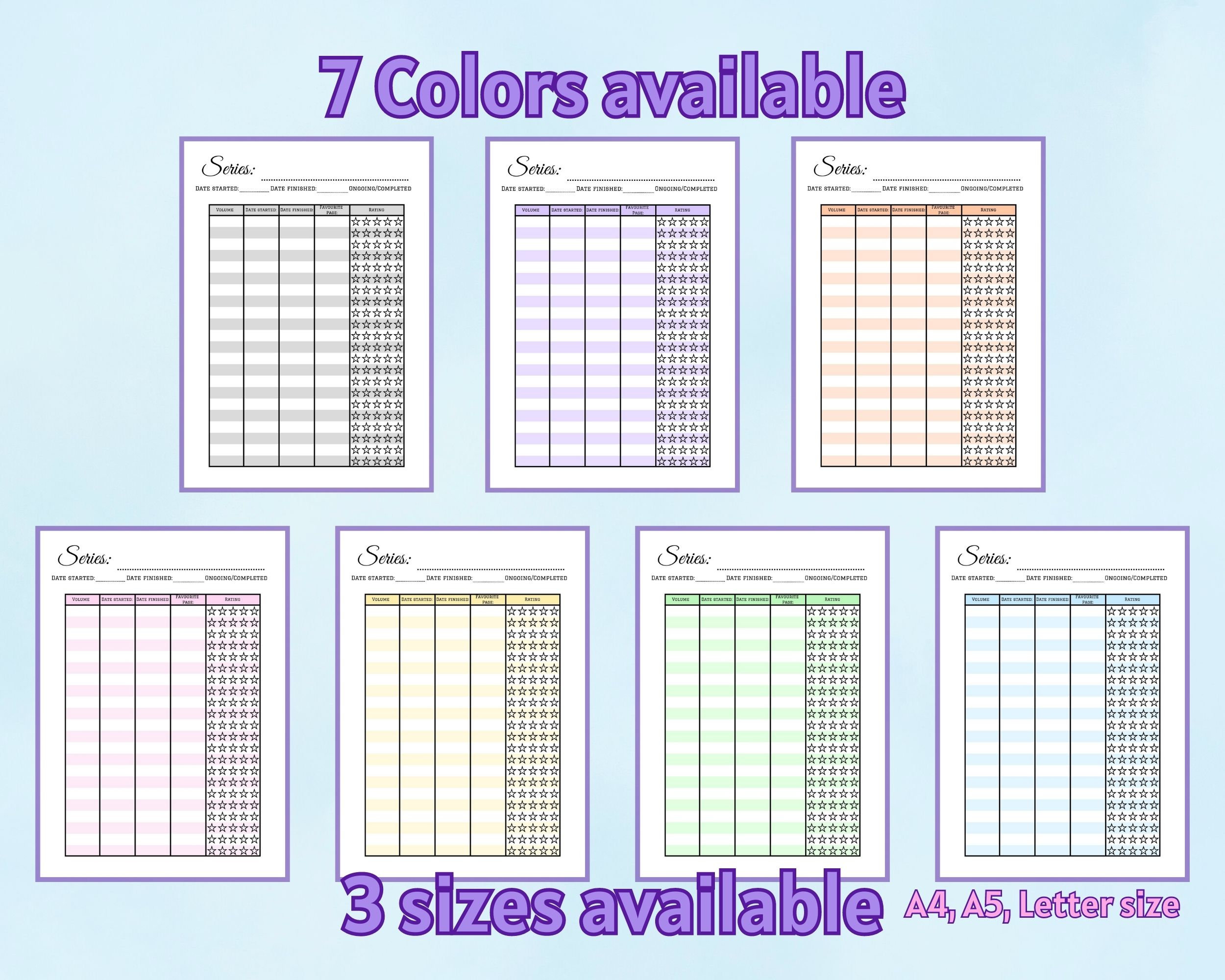 Printable Manga Tracker, Manga Log, Manga Journal - Etsy