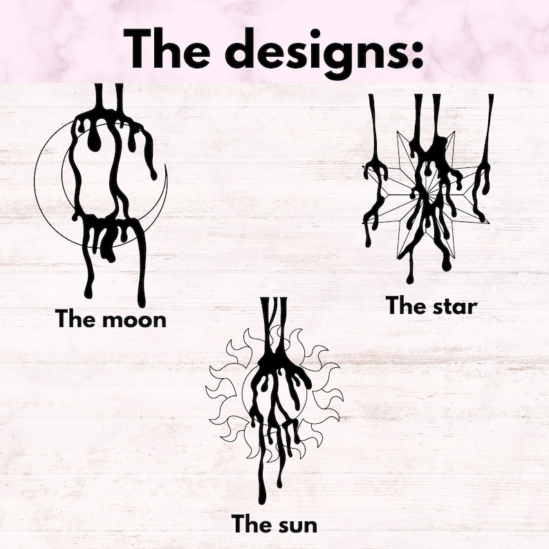 Celestial Ink Spill SVG, Dripping Moon, Sun, Star. SVG for Crafts. - Etsy