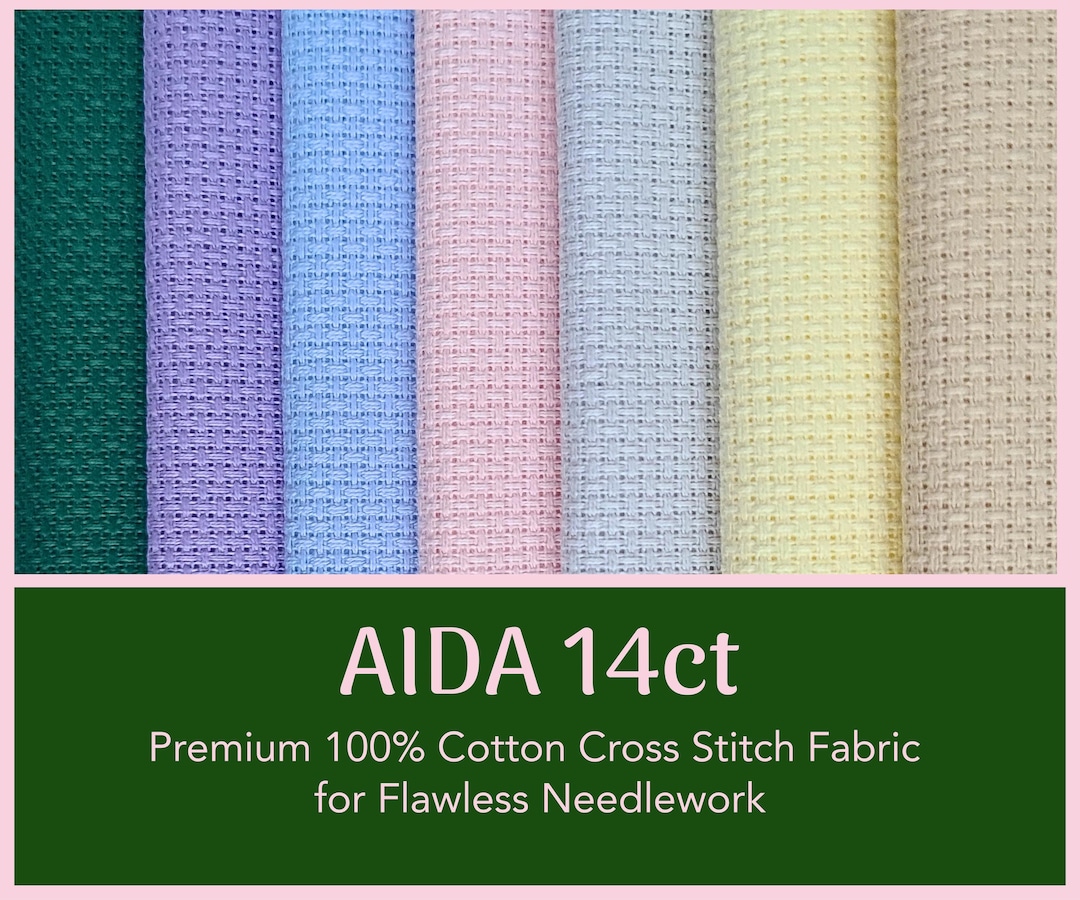 Zweigart Aida 14ct - Cross Stitch Fabric - 100% Cotton - 110cm (43 ...