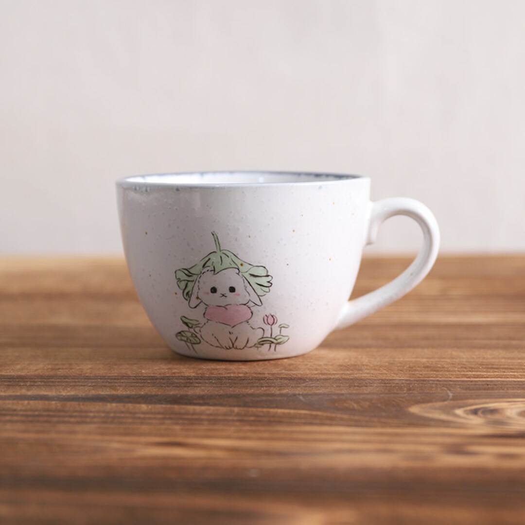 Hand-painted Rabbit Ceramic Tea Cup With Handle - Etsy