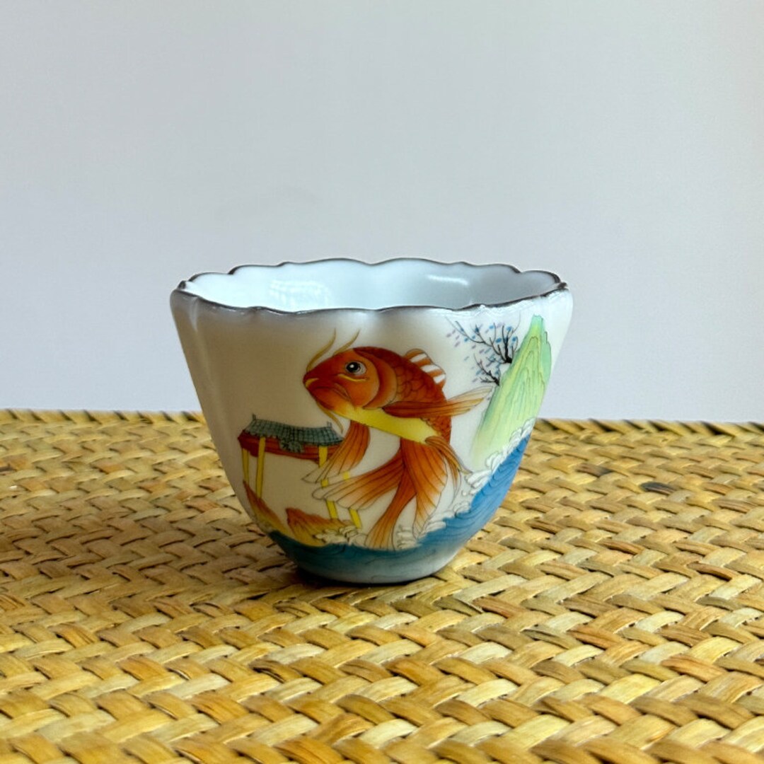 Hand-painted Carp Ceramic Tea Cup 90ml - Etsy