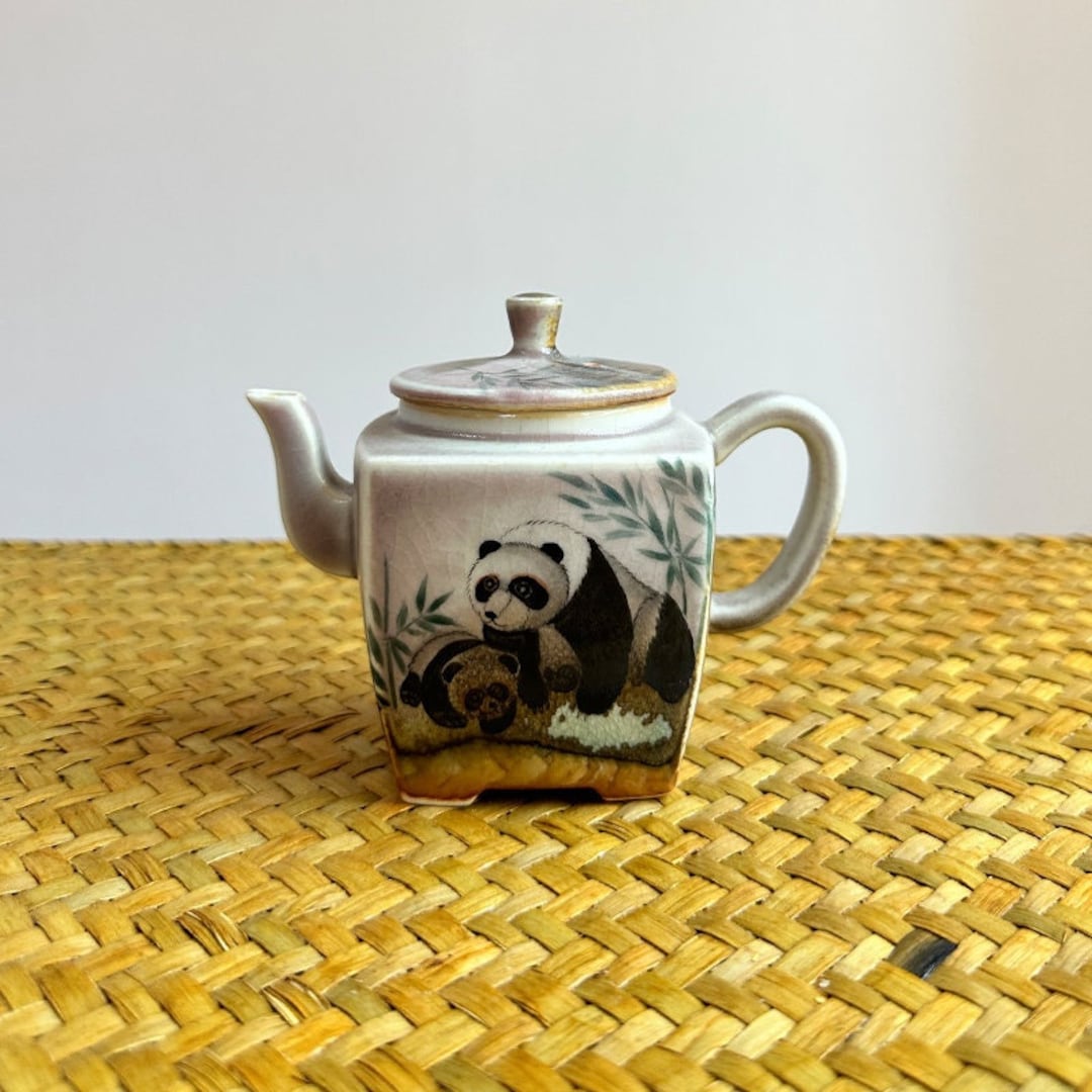 Hand-painted Cute Panda Firewood Ceramic Teapot Handmade - Etsy