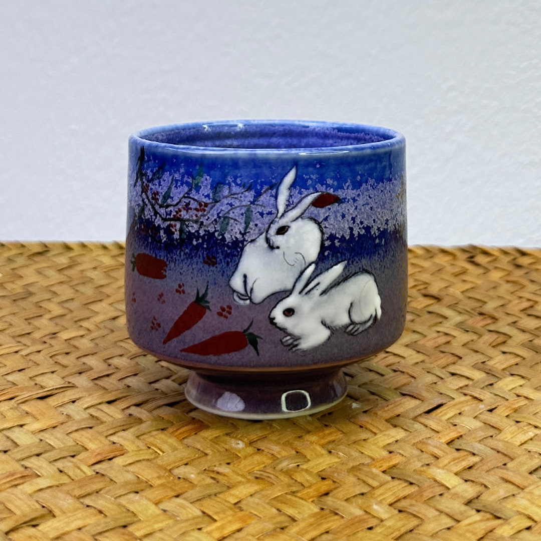 Hand-painted White Rabbit Ceramic Tea Cup 150ml - Etsy