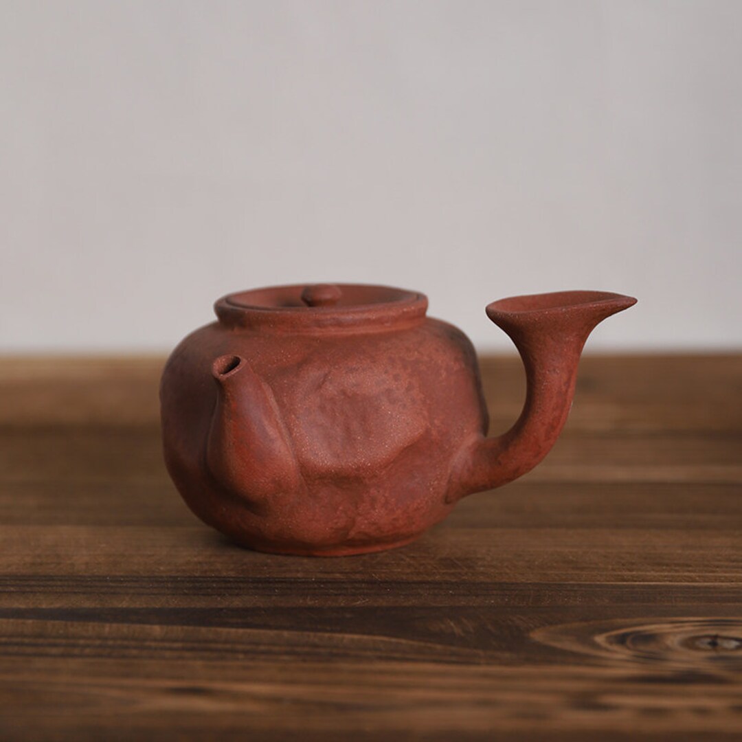 Red Ceramic Teapot With Side Handle 170ml - Etsy