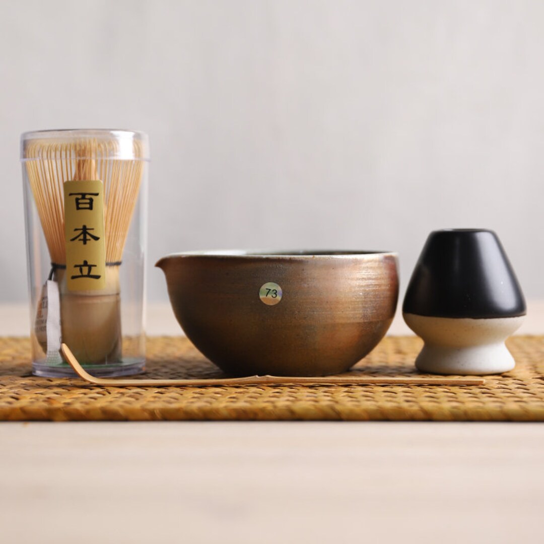 Firewood Ceramic Chawan With Spout Bamboo Whisk Matcha Tea Kits Tea ...