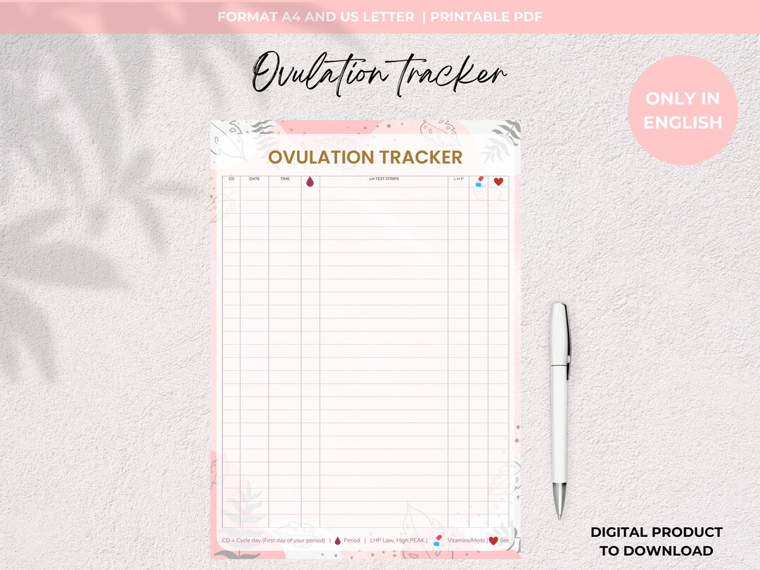 Ovulation Tracker, Ovulation Planner, Tracker With Ovulation Test ...