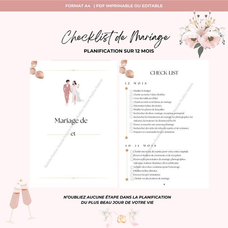 Complete Wedding Checklist 12 Month Wedding List Planner to Do List ...