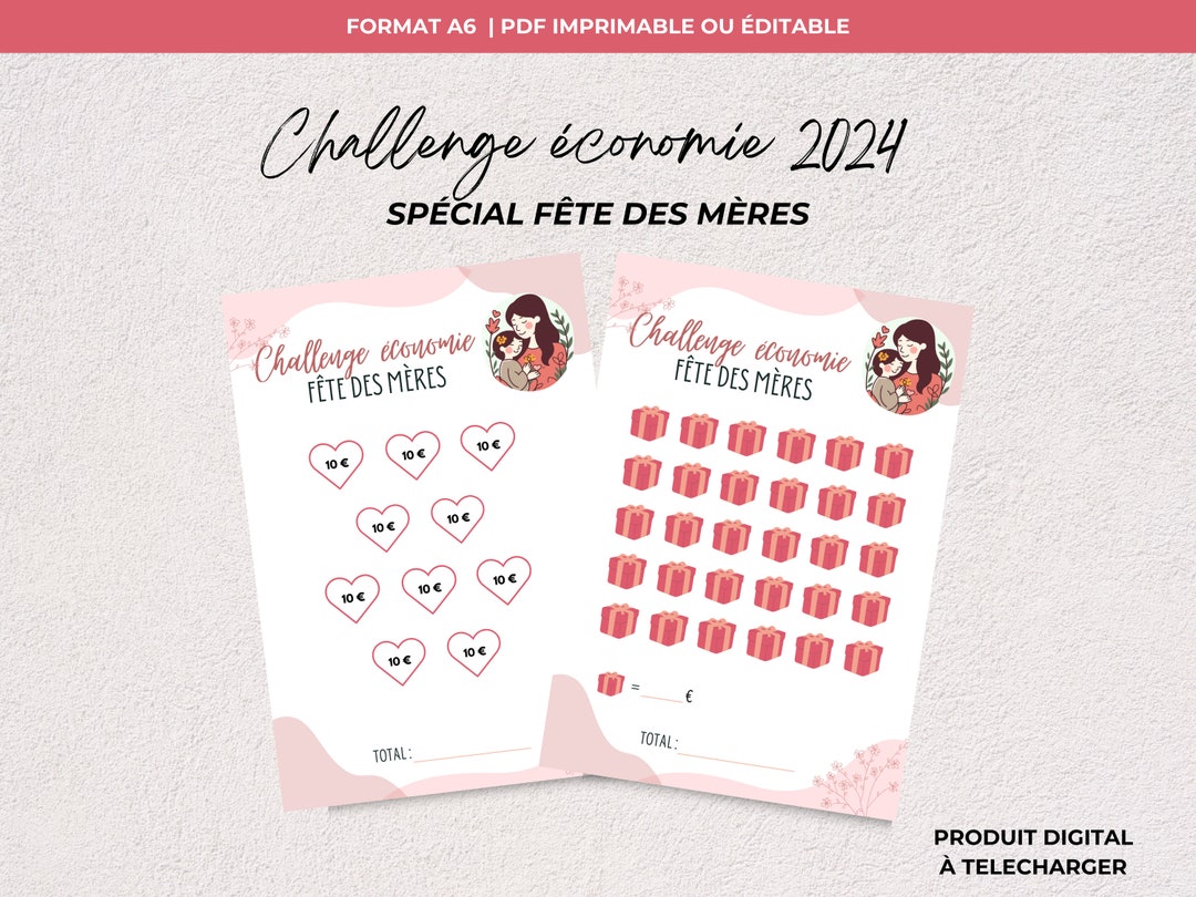 Economy Challenge, Savings Challenges in French, Mother's Day Challenge ...