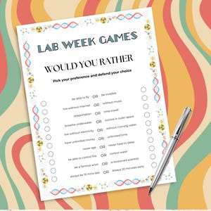 Printable Lab Week 7 Games Bundle, 2025 Lab Week, Co-worker Games ...