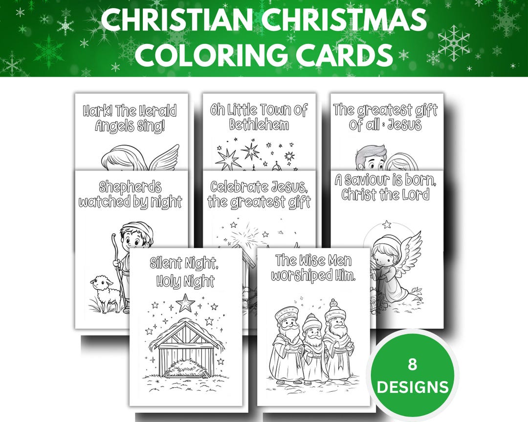 Christian Christmas Coloring Cards Craft, Christian Sunday School ...