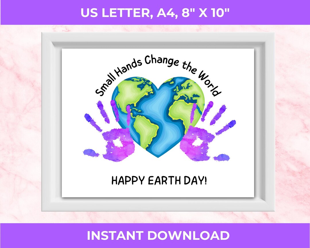 Earth Day Handprint Craft for Kids, Small Hands Change the World ...
