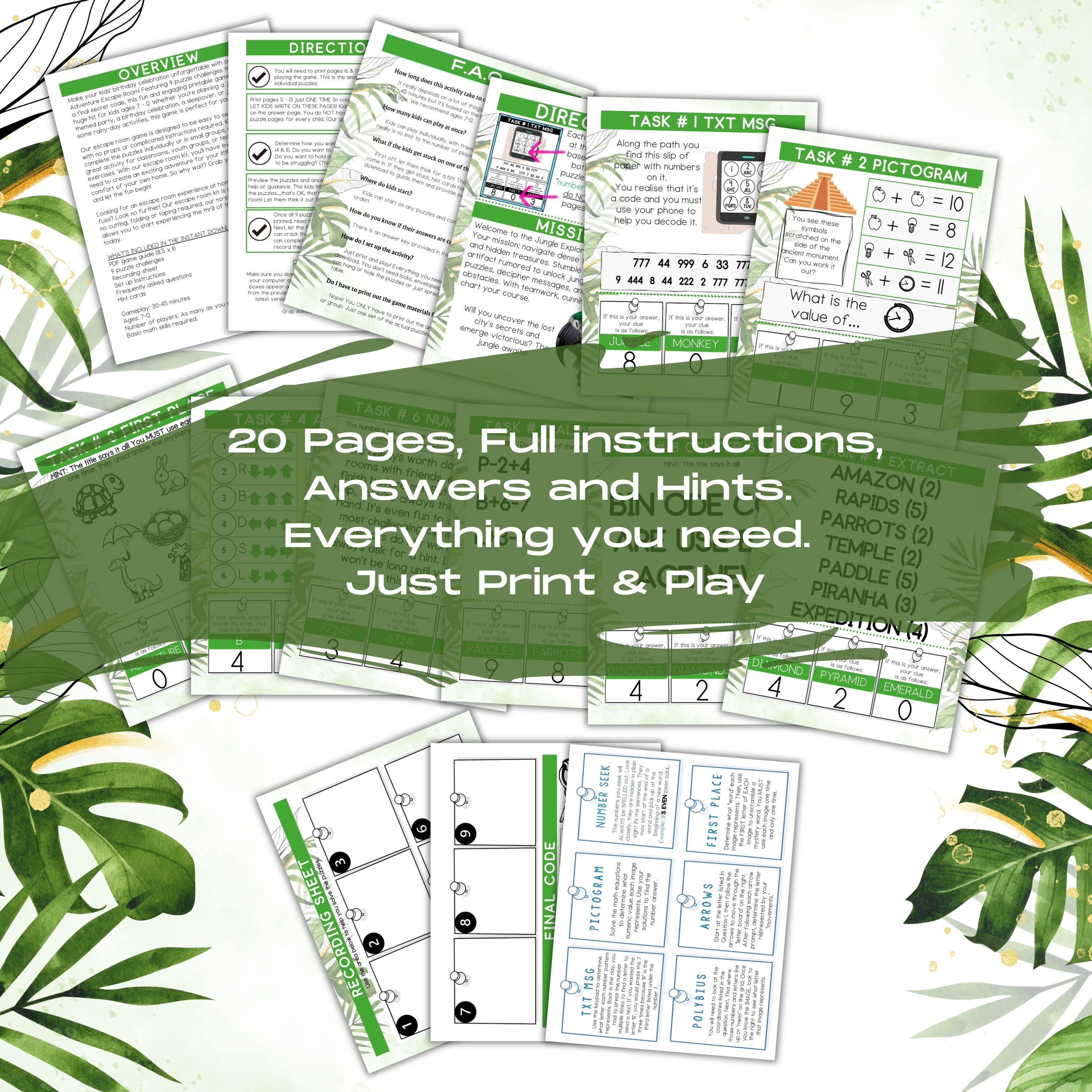 Escape Room for Kids, Jungle Adventure, Educational Puzzle Game, Ages 7 ...