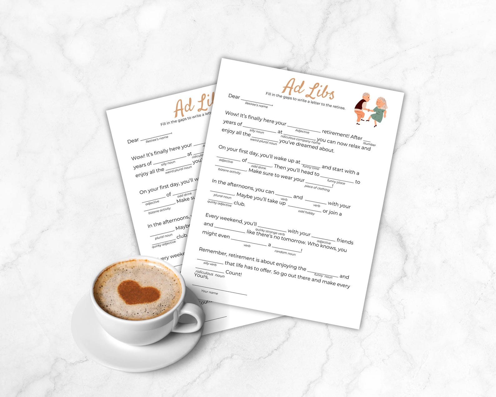 Ad Libs Retirement Game. Print & Play, Perfect for Office Retirement ...