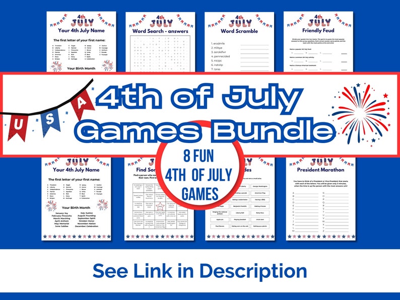 4th of July Name Game for Independence Day Celebrations, Printable ...