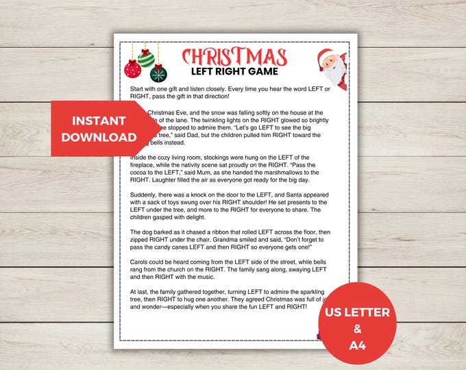 Left Right Christmas Games, Pass the Prize Fun Right Left Story, Kids ...