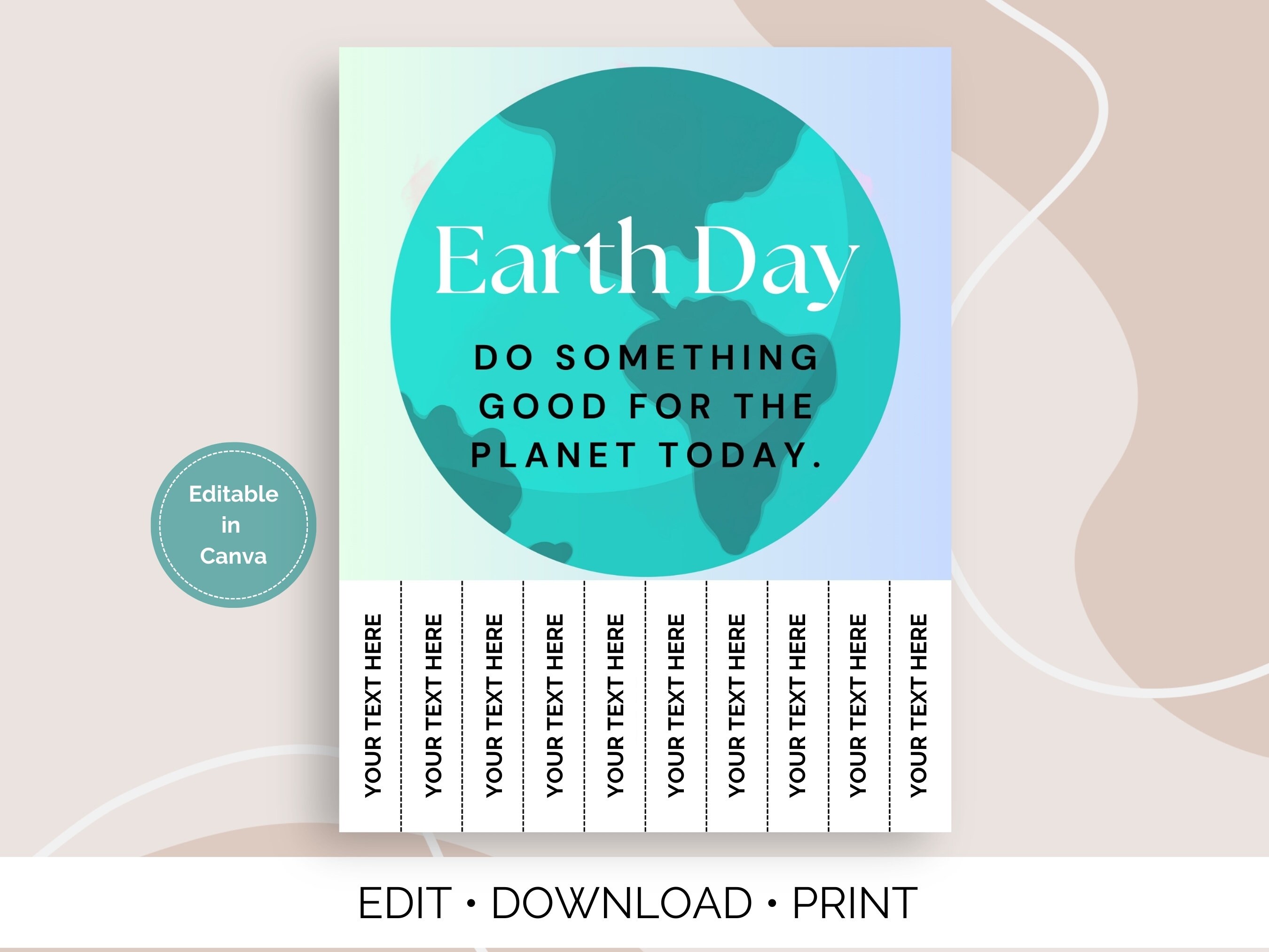 Earth Day Challenge, Earth Day Activity, Tear-off Flyer, Homeschool ...