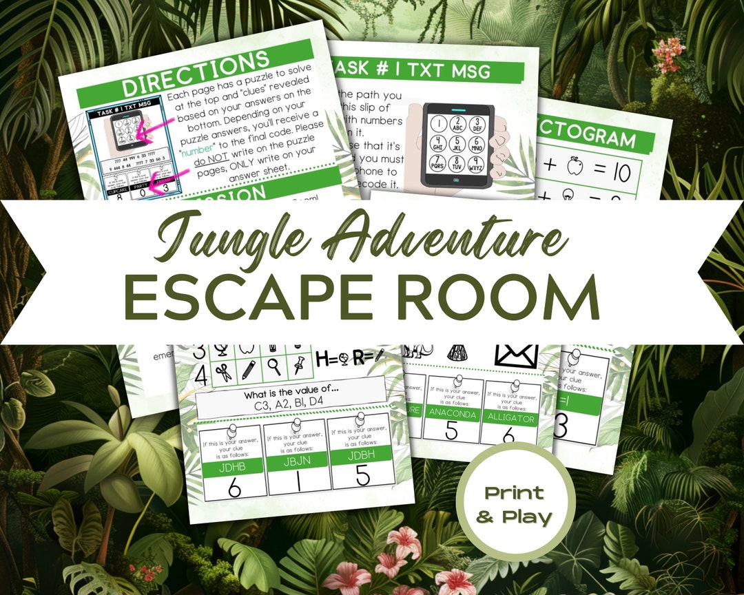 Escape Room for Kids, Jungle Adventure, Educational Puzzle Game, Ages 7 ...